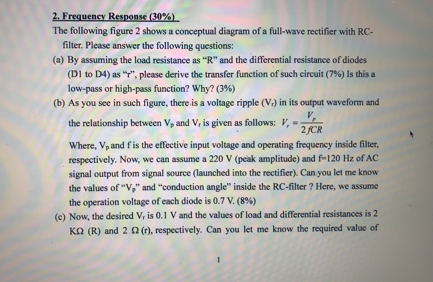Solved 2. Frequency Response (30%) The following figure 2 | Chegg.com