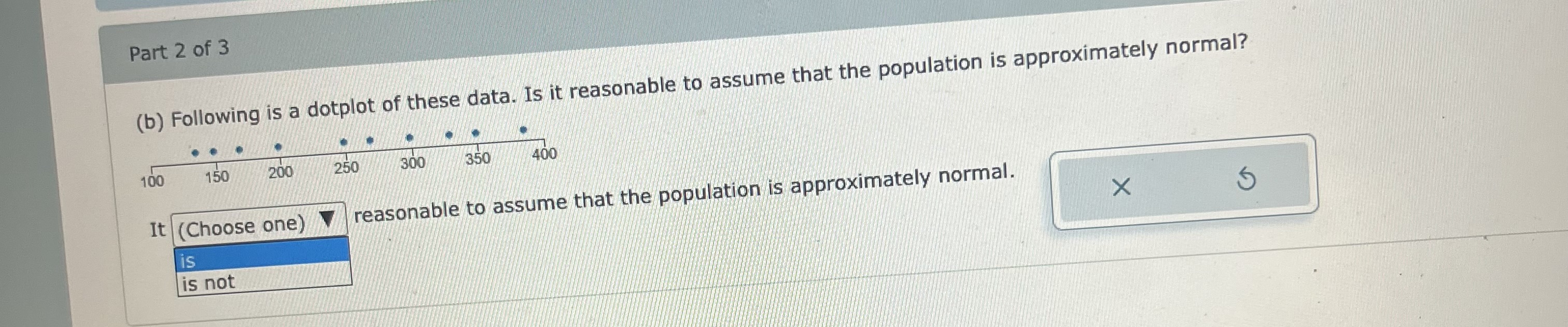 Solved Part 2 ﻿of 3(b) ﻿Following is a dotplot of these | Chegg.com