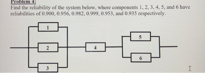 Solved Problem 4: Find the reliability of the system below, | Chegg.com