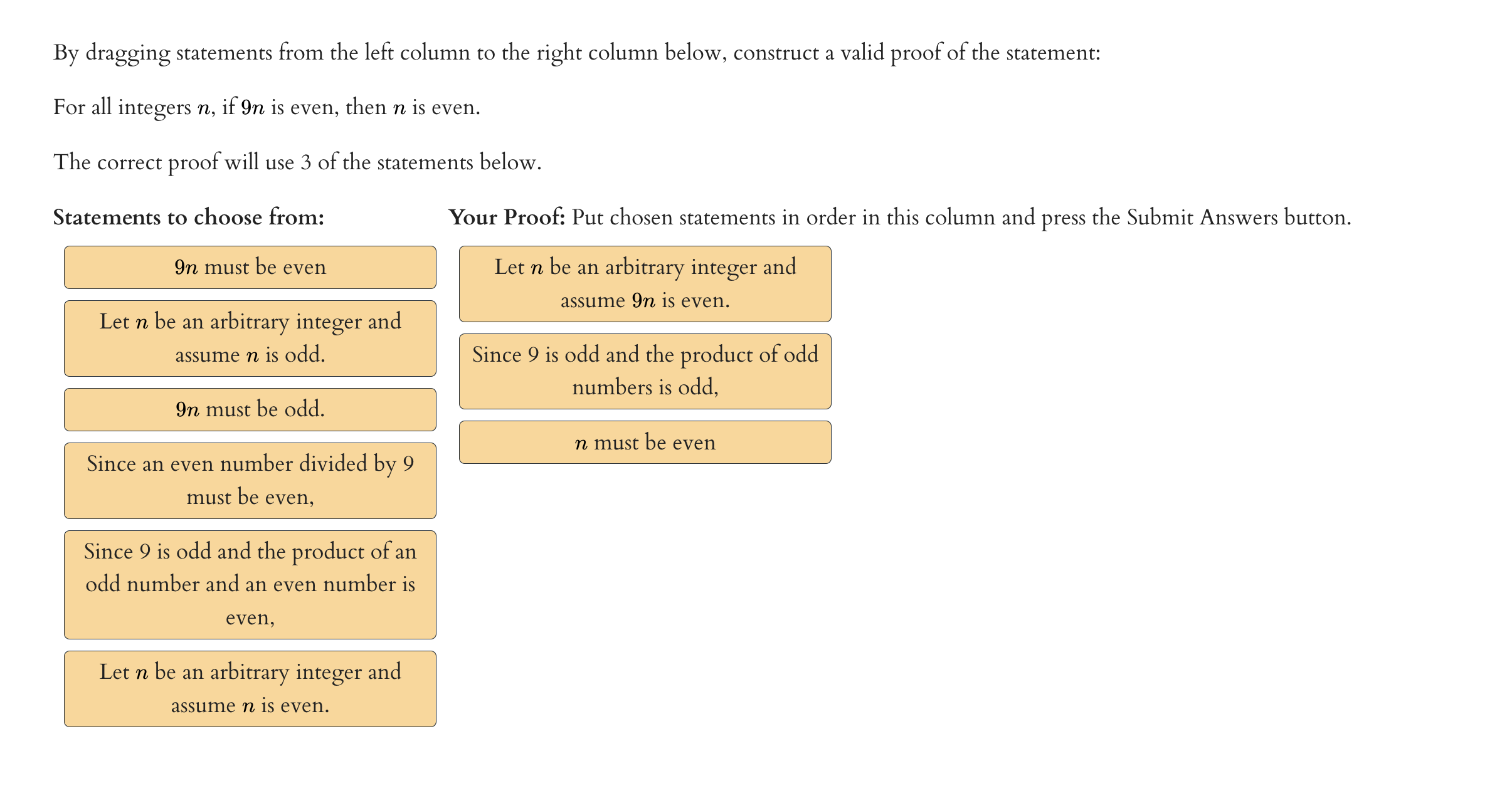 Solved By dragging statements from the left column to the | Chegg.com