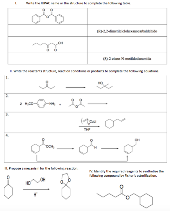 Solved Write the IUPAC name or the structure to complete the | Chegg.com
