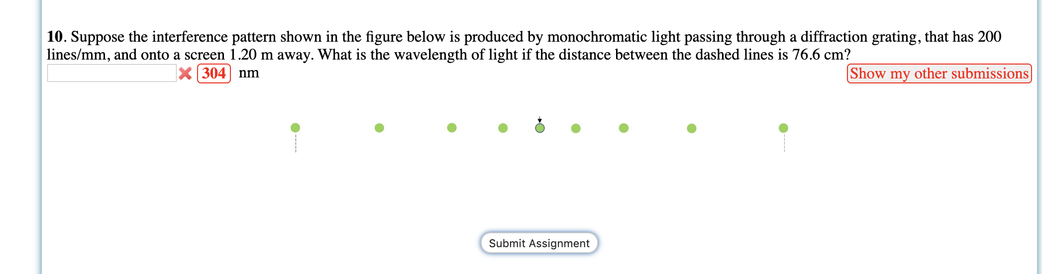 Solved 10. Suppose the interference pattern shown in the | Chegg.com