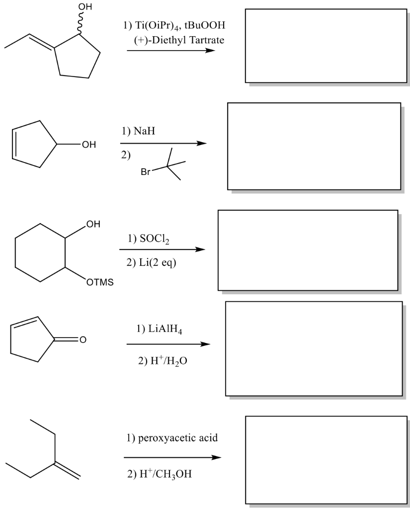 Solved OH burr 1) Ti(OiPr)4, tBuOOH (+)-Diethyl Tartrate 1) | Chegg.com
