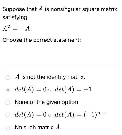 Solved Suppose that A is nonsingular square matrix | Chegg.com