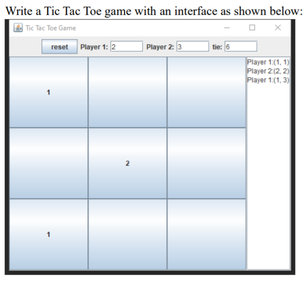 Solved Write in JAVA language. The Tic Tac Toe game is a | Chegg.com
