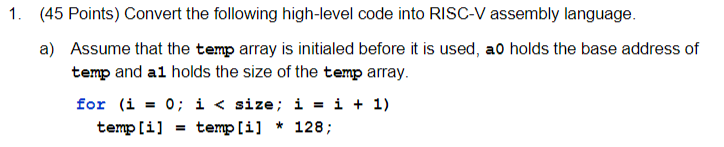 Solved Using only basic RV32I RISC-V Instructions, like add, | Chegg.com