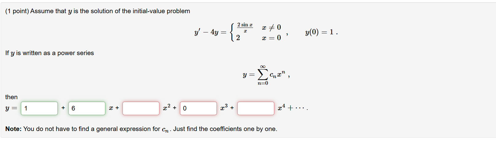 Solved by an EXPERT (1 ﻿point) ﻿Assume that y is ﻿the solution of ﻿the | Chegg.com
