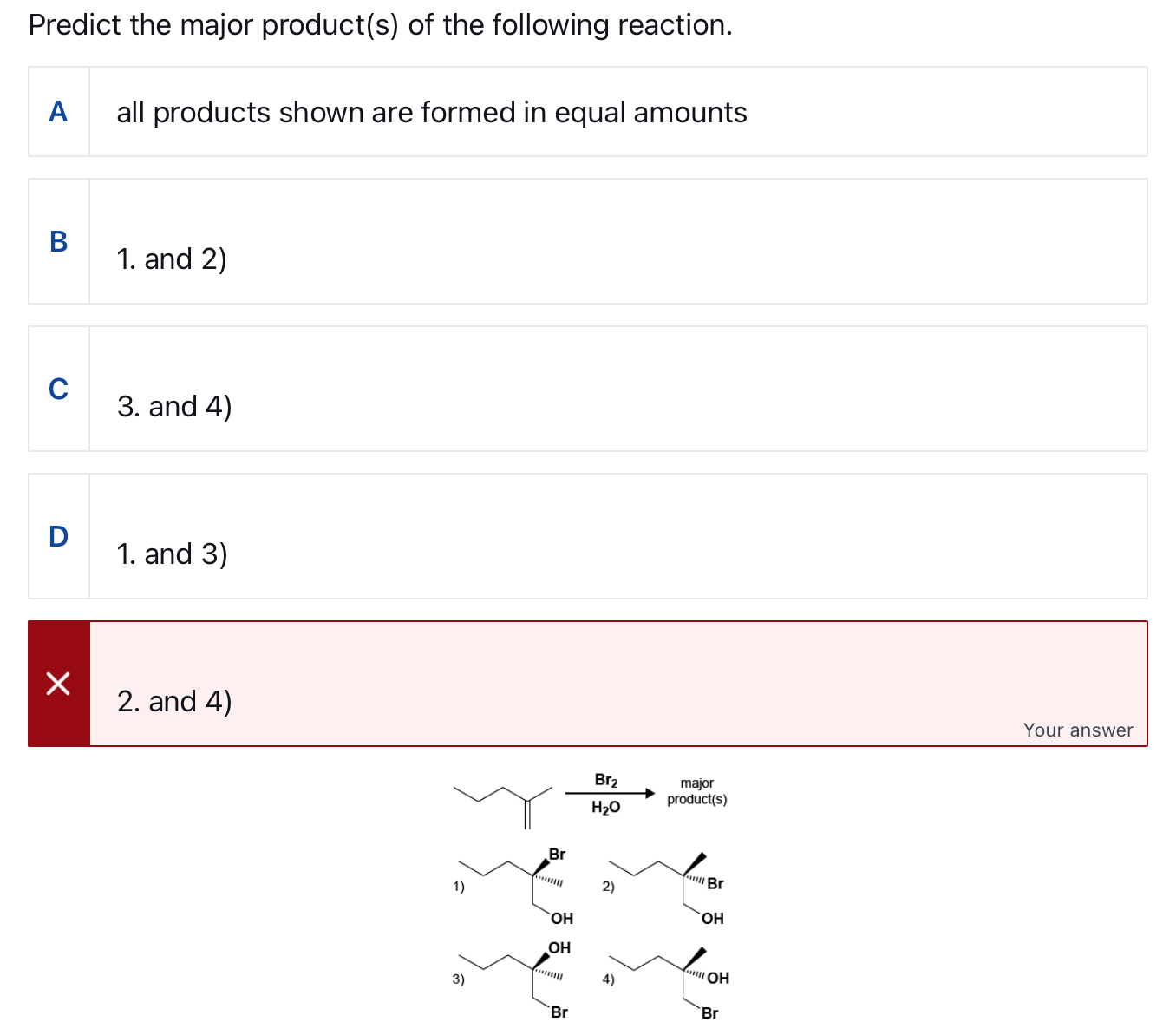 Solved Predict the major product(s) ﻿of the following | Chegg.com