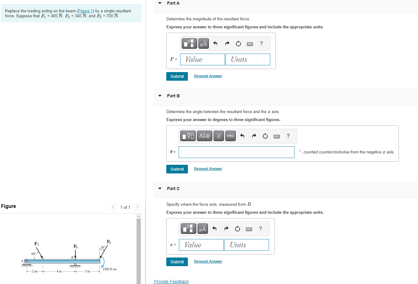 Solved Replace the loading acting on the beam (Figure 1) by | Chegg.com