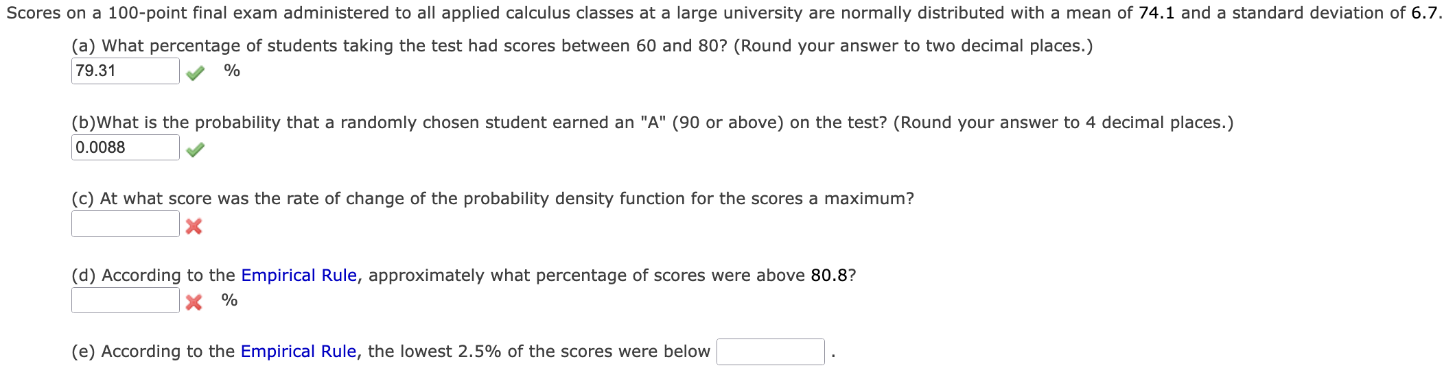 Solved Scores on a 100-point final exam administered to all | Chegg.com