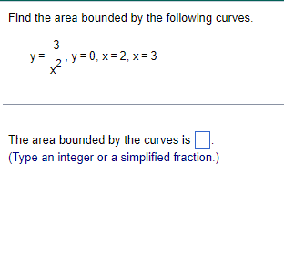 Solved Find the area bounded by the following curves. | Chegg.com