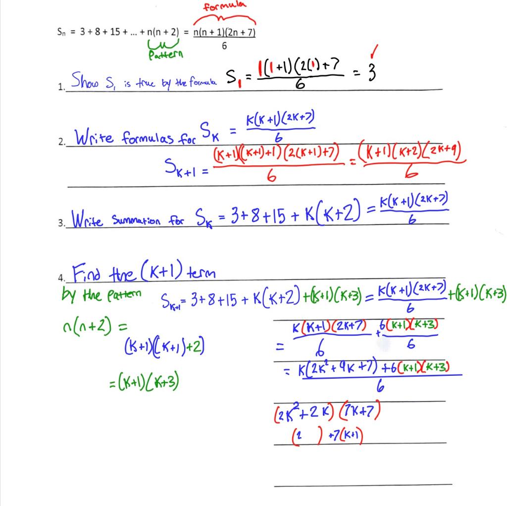 Solved formula Sn = 3 + 8 + 15 + ... + n(n + 2) = n(n + | Chegg.com