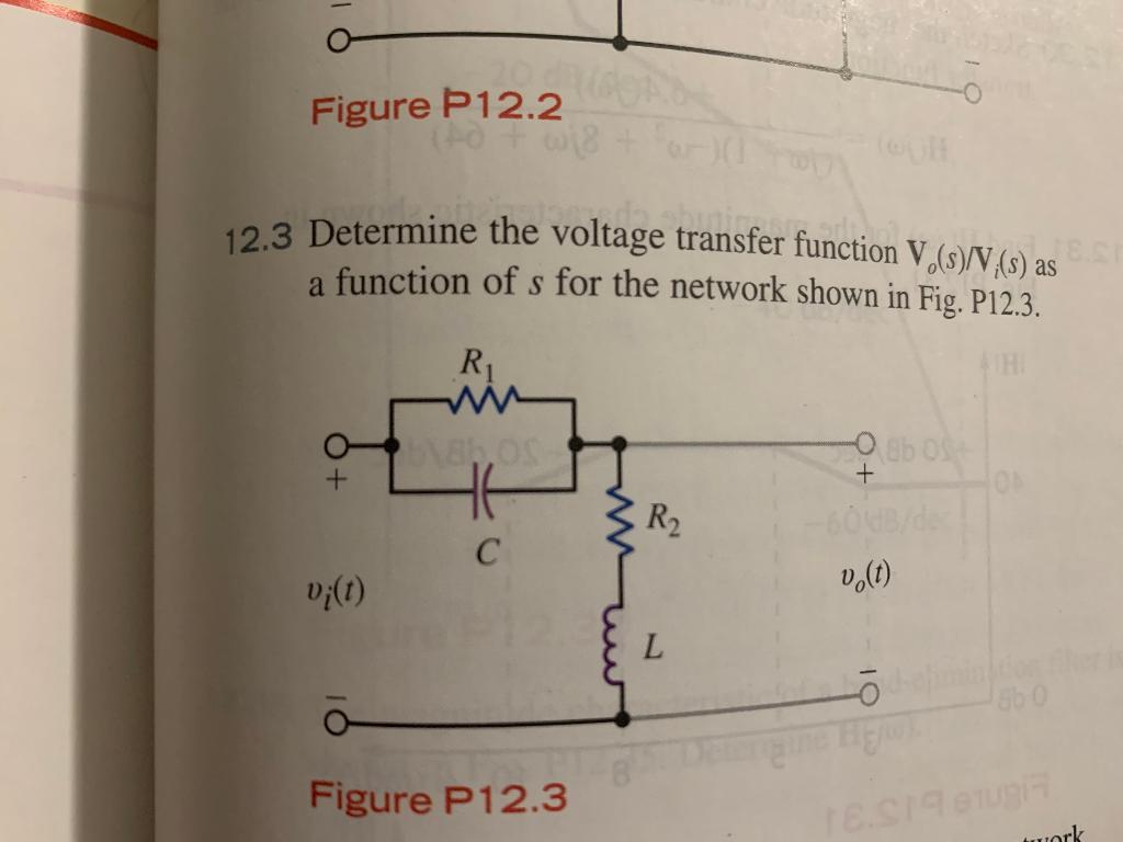 Solved 12.3 Determine the voltage transfer function | Chegg.com
