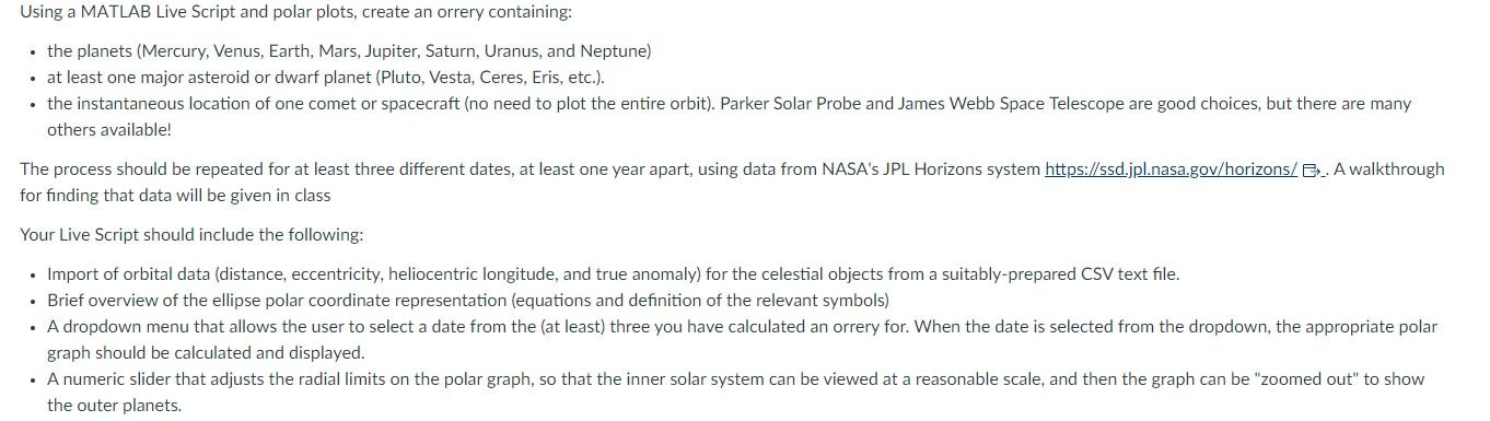 Using a MATLAB Live Script and polar plots, create an | Chegg.com