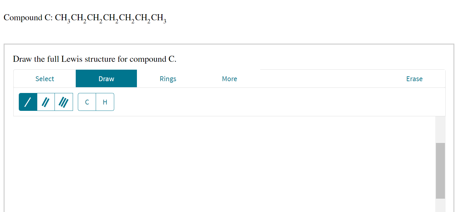Solved Compound C: CH, CH CH CH CH CH CHz : 3 Draw the full | Chegg.com