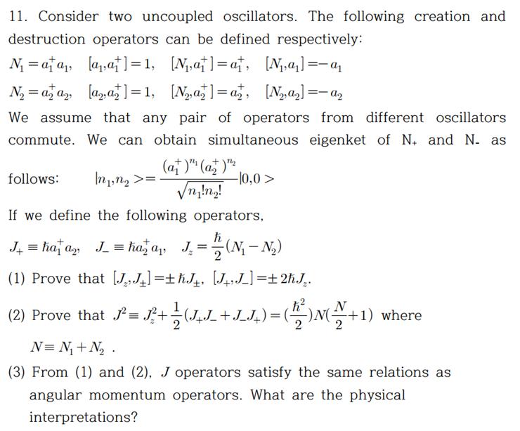 Solved 11. Consider two uncoupled oscillators. The following | Chegg.com