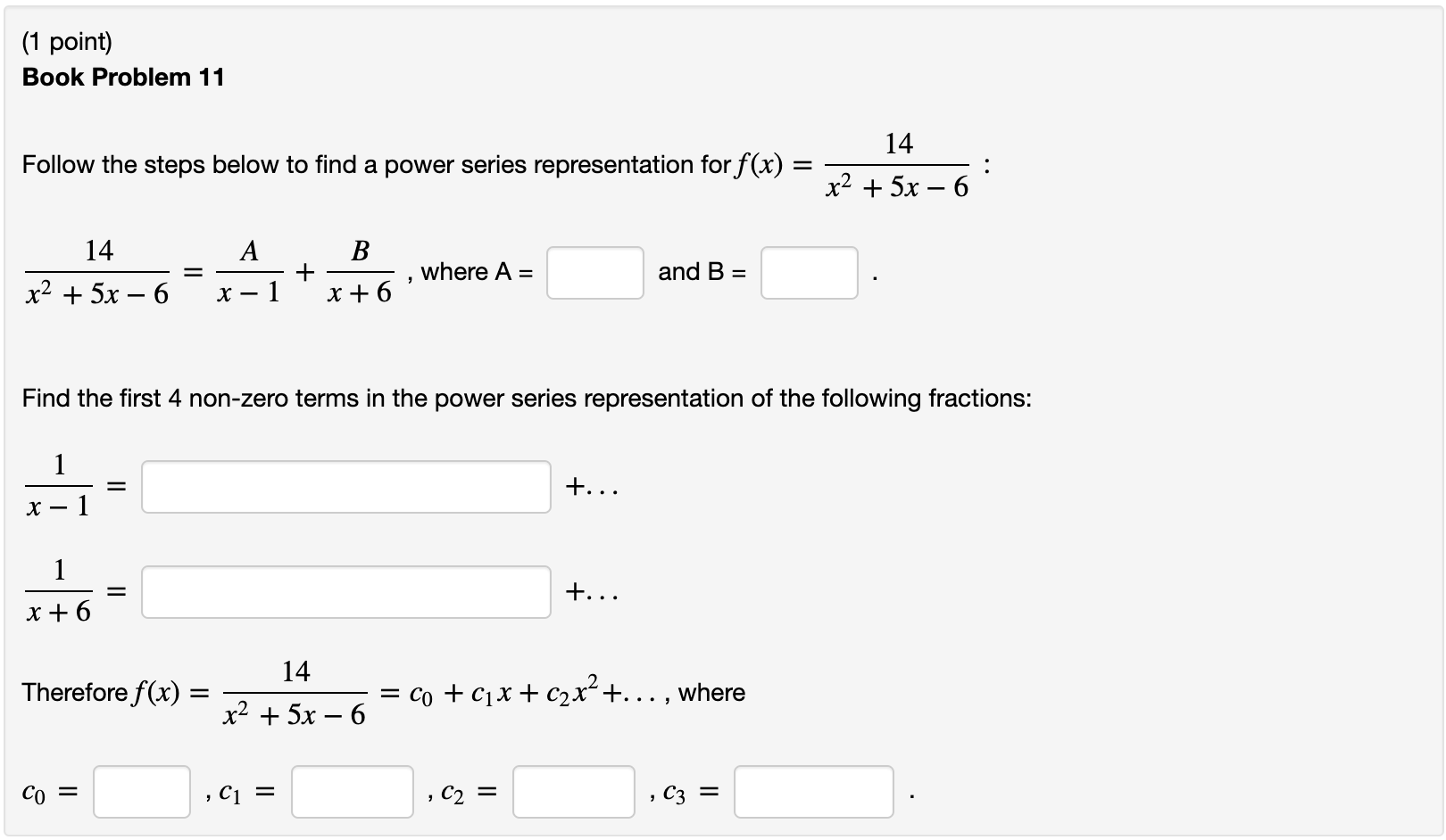Solved (1 point) Book Problem 11 Follow the steps below to | Chegg.com
