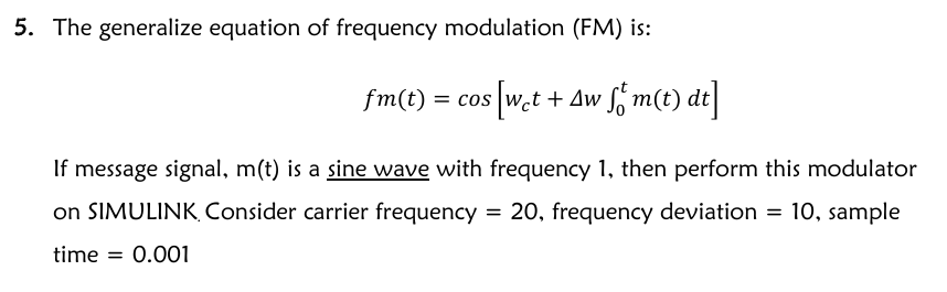 Solved The generalize equation of frequency modulation (FM) | Chegg.com