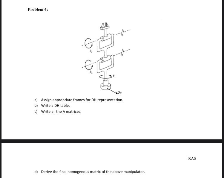 Solved Problem 4: a) Assign appropriate frames for DH | Chegg.com