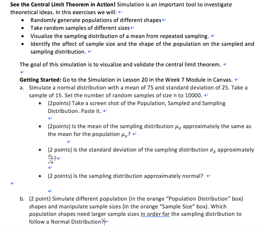 Solved See the Central Limit Theorem in Action! Simulation | Chegg.com