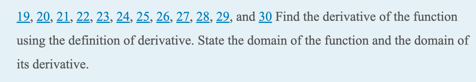 Solved 19,20,21,22,23,24,25,26,27,28,29, and 30 Find the | Chegg.com