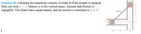Solved Problem 85. Calculate the maximum velocity of slider | Chegg.com