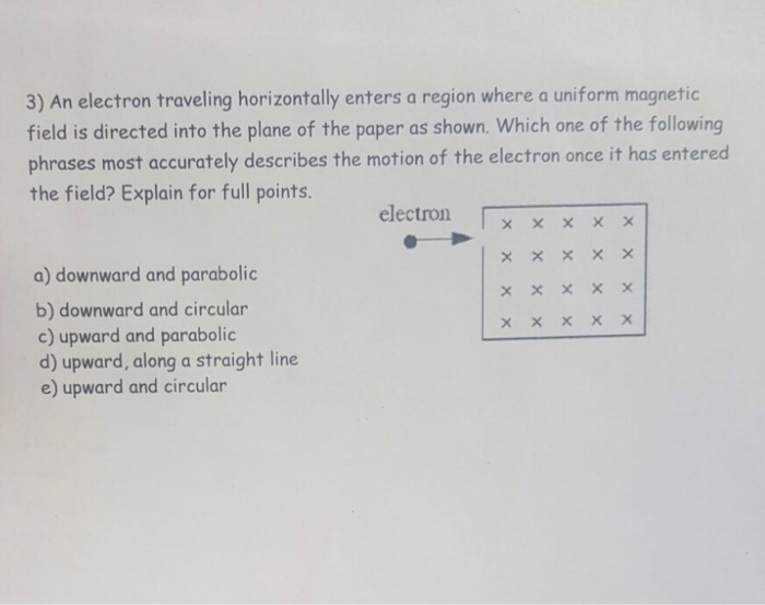 Solved: An Electron Traveling Horizontally Enters A Region... | Chegg.com