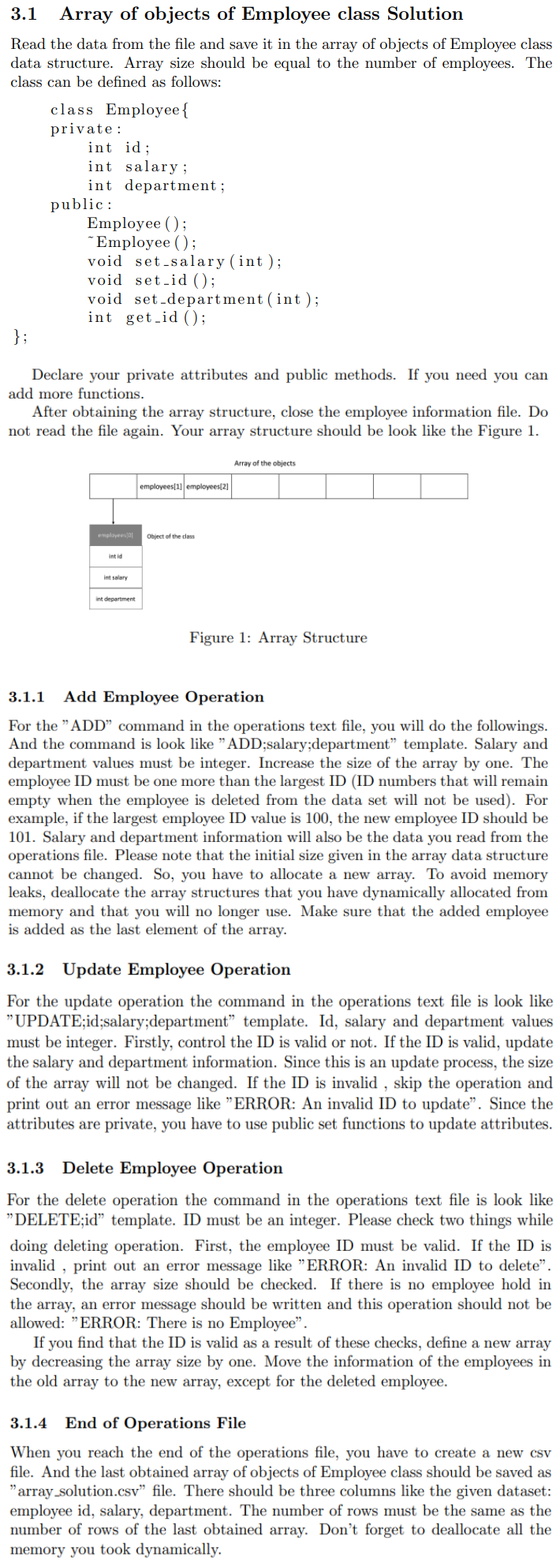 Solved 3.1 ﻿Array of objects of Employee class SolutionRead | Chegg.com