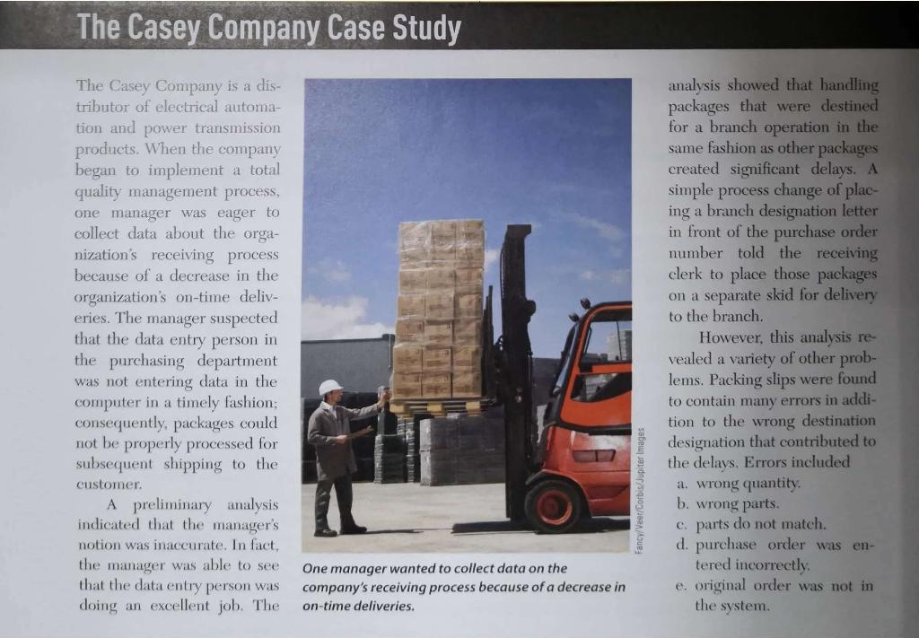 Solved The Casey Company Case Study The Casey Company is a | Chegg.com