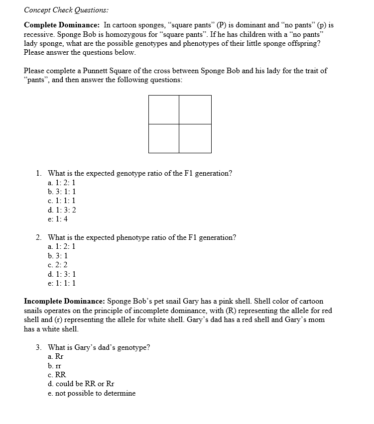 Solved Concept Check Questions: Complete Dominance: In | Chegg.com