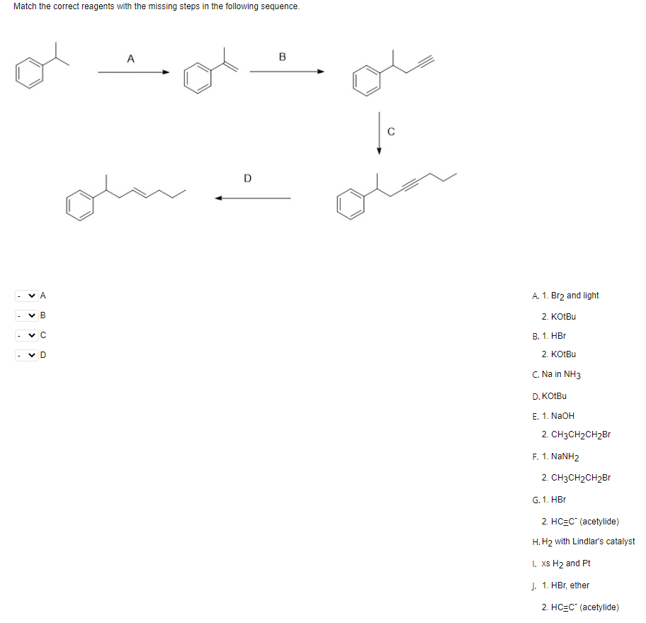 Solved Match the correct reagents with the missing steps in | Chegg.com