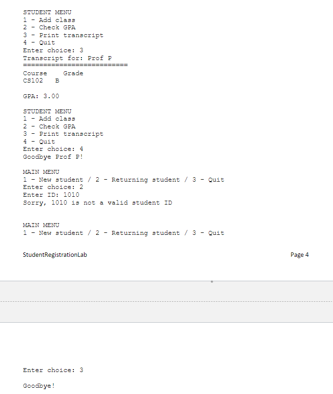 Solved Student Registration System READ EVERYTHING FIRST!!! | Chegg.com