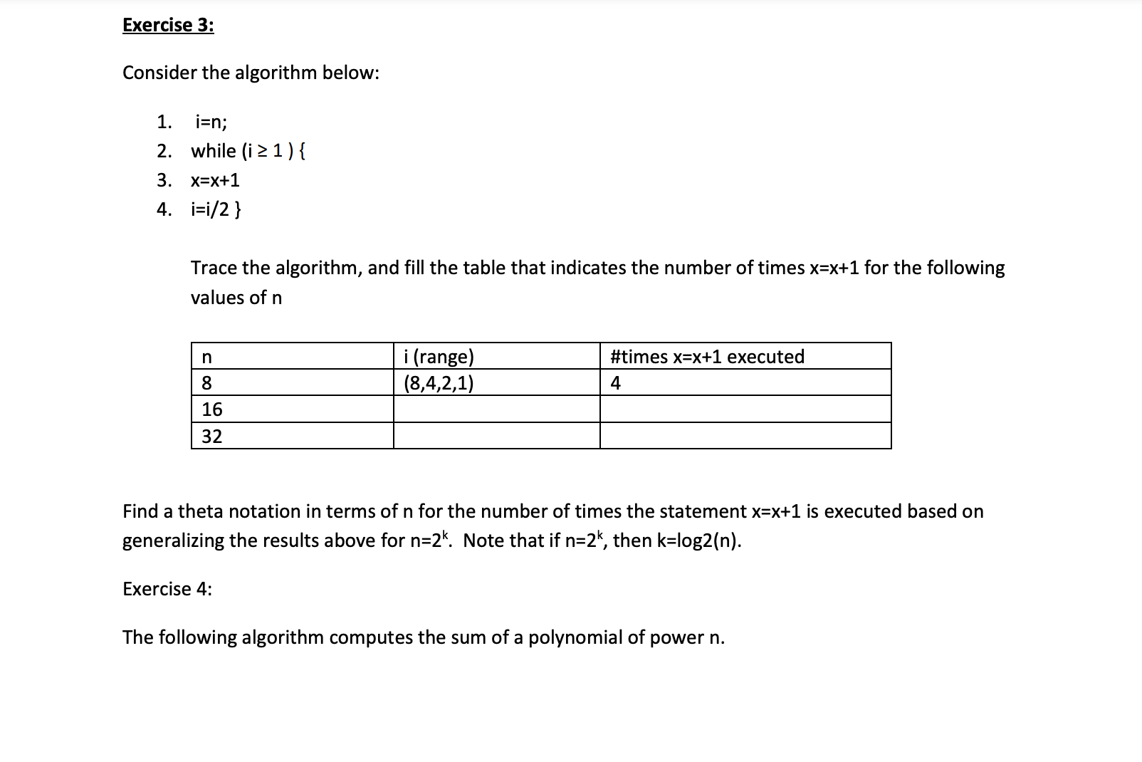 Solved Exercise 3 Consider The Algorithm Below 1 In 2 