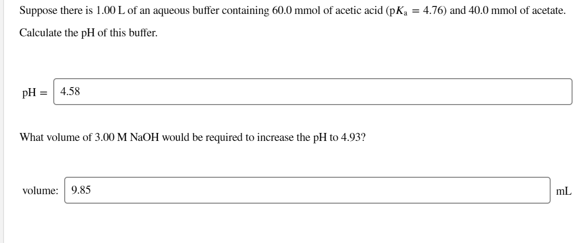Solved Suppose there is 1.00 L of an aqueous buffer | Chegg.com