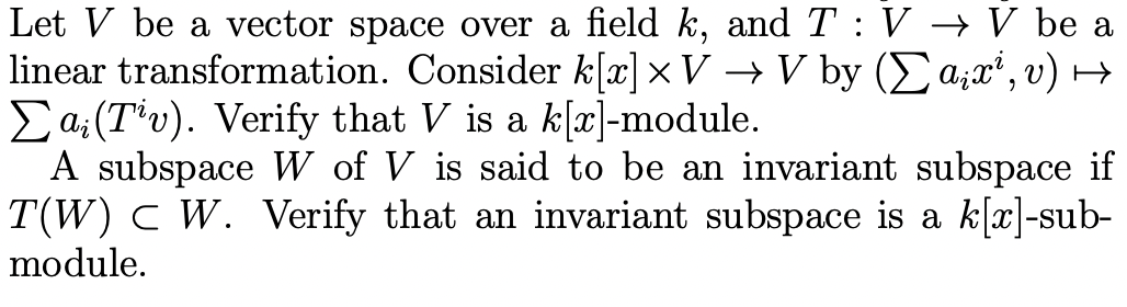 Let V be a vector space over a field k, and T:V→V be | Chegg.com
