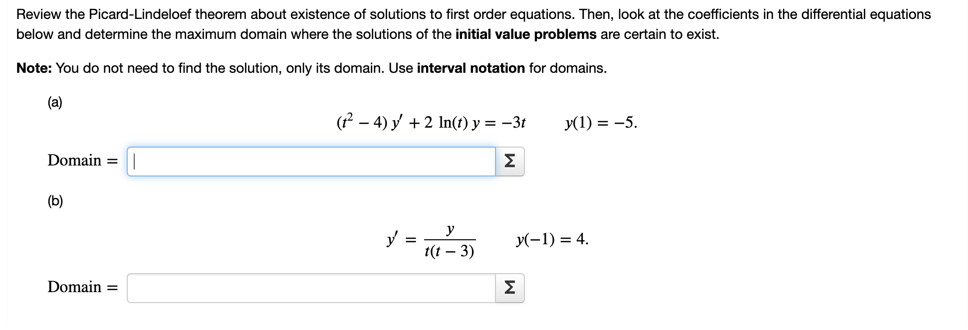 Solved Review the Picard-Lindeloef theorem about existence | Chegg.com