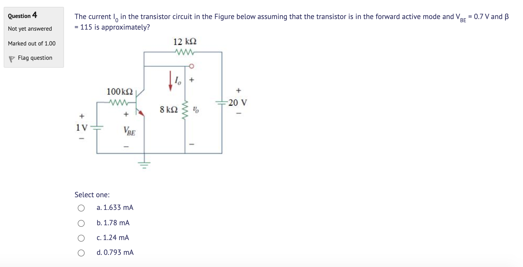 Solved Question 3 The voltage v, in the transistor circuit | Chegg.com
