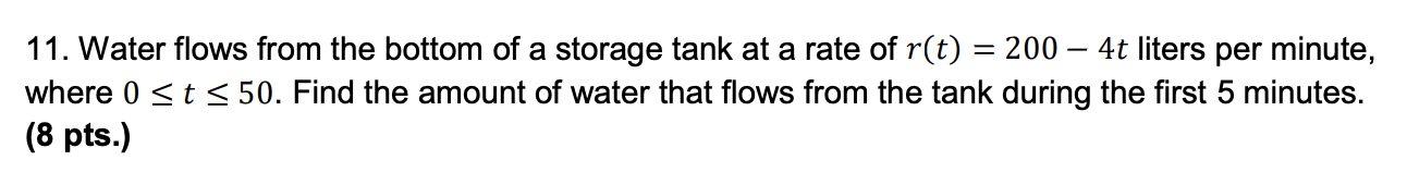 Solved 11. Water flows from the bottom of a storage tank at | Chegg.com