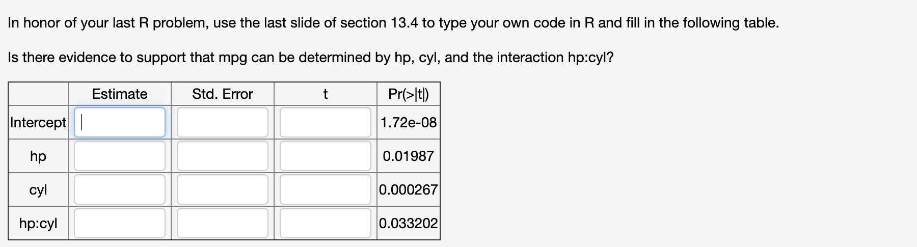 Solved The data set "mtcars" in R has 11 variables with 32 | Chegg.com