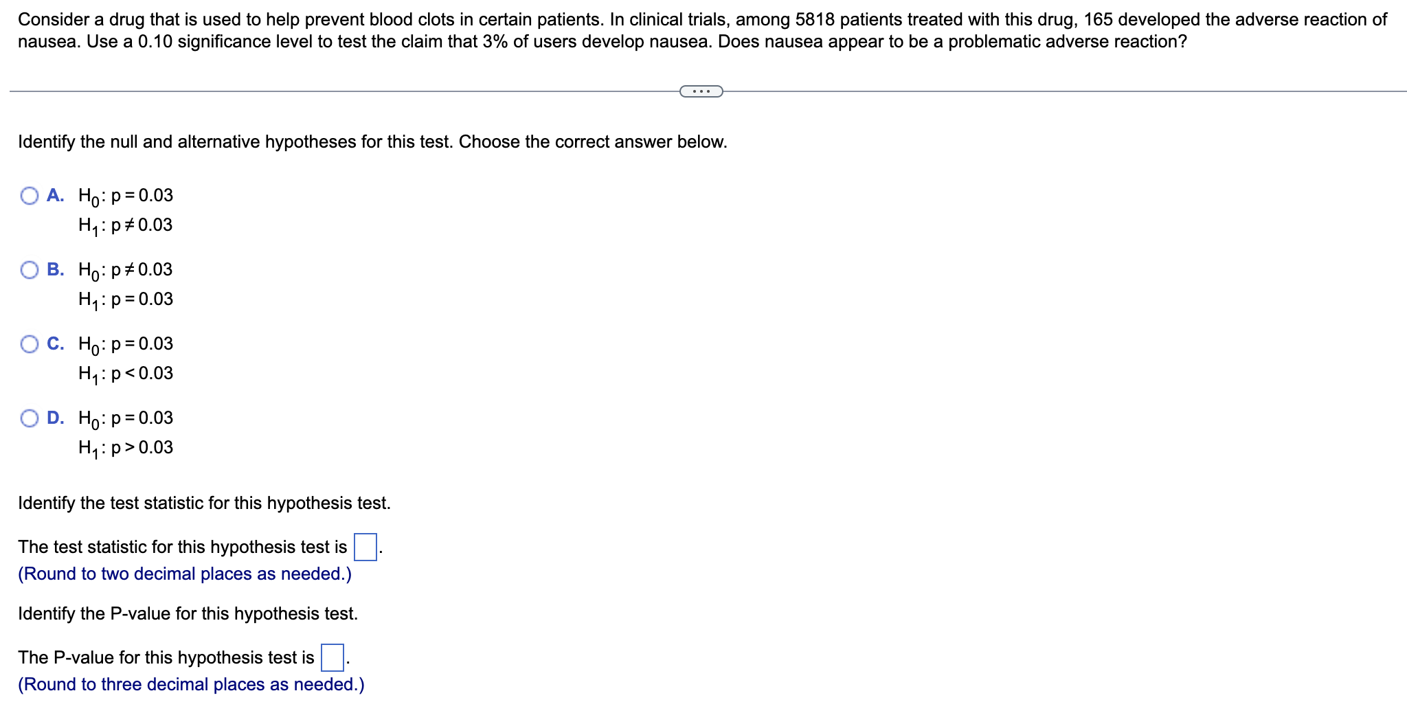 Solved Consider a drug that is used to help prevent blood | Chegg.com