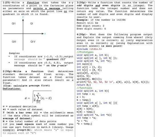 Solved a 1 (25) -Write function that takes the x-y 3 (30p) - | Chegg.com