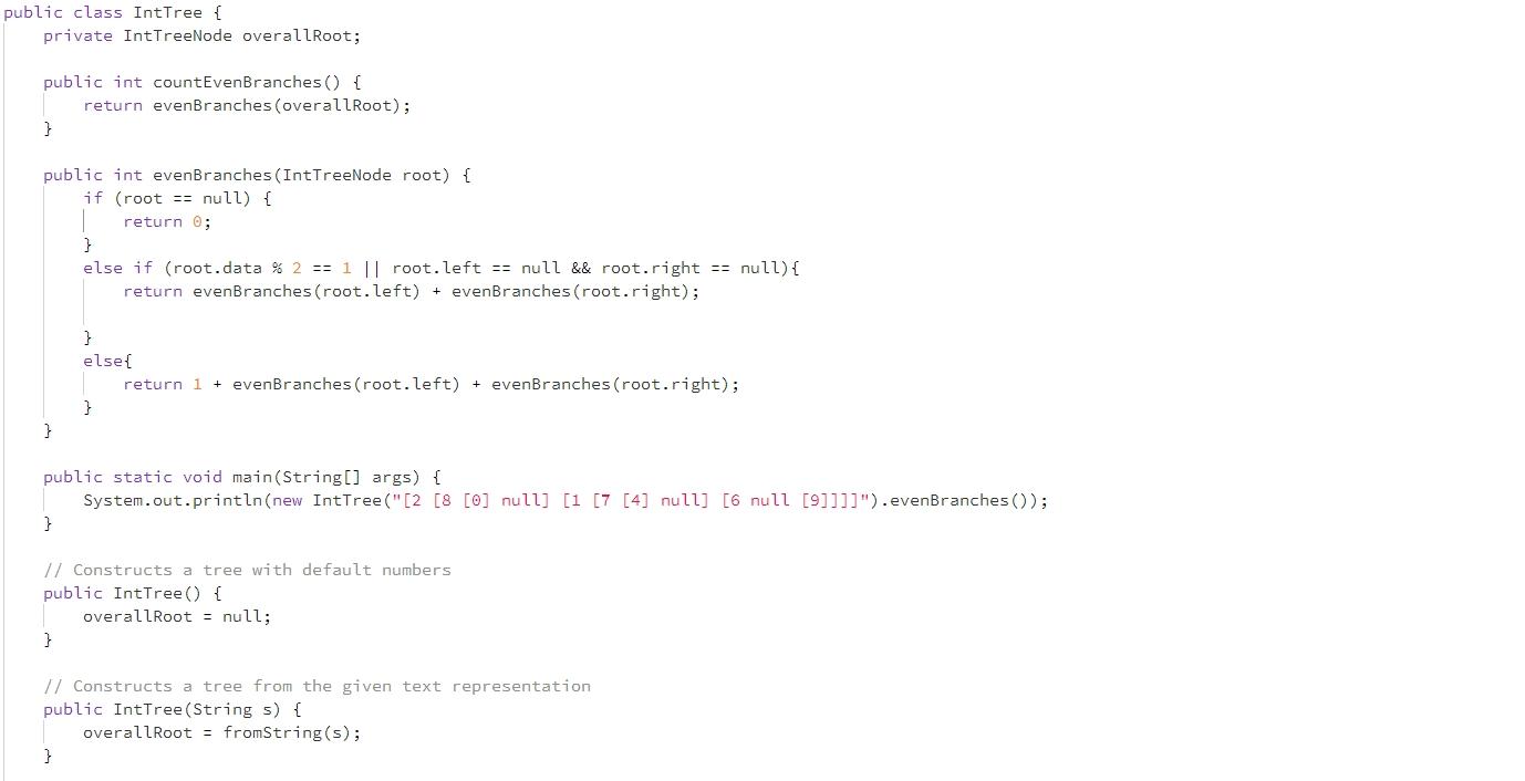 Solved public class IntTree { private IntTreeNode | Chegg.com