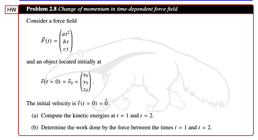 Solved HW Problem 2.8 Change of momentum in time-dependent | Chegg.com