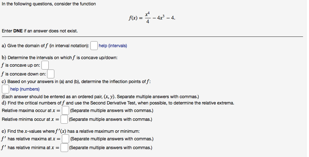 Solved In the following questions, consider the function | Chegg.com