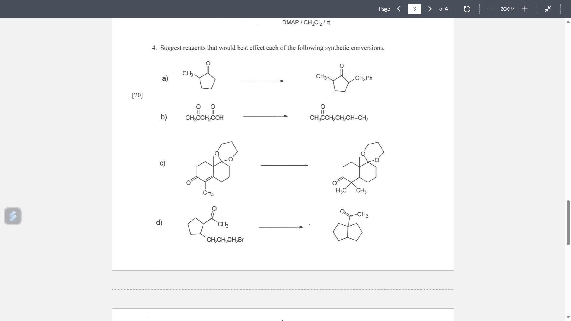 Solved 4. Suggest reagents that would best effect each of | Chegg.com