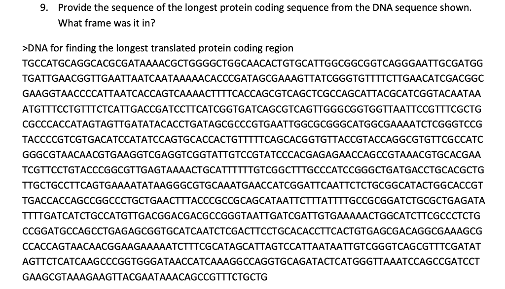 10. Provide the reverse complement of this sequence | Chegg.com