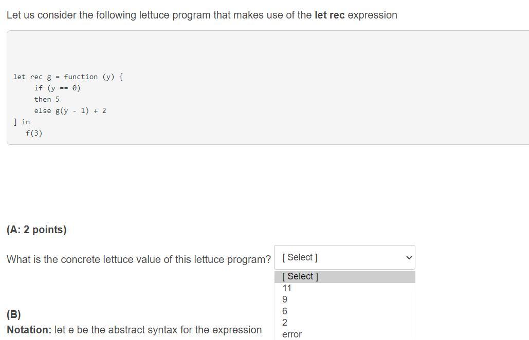Solved Let us consider the following lettuce program that | Chegg.com