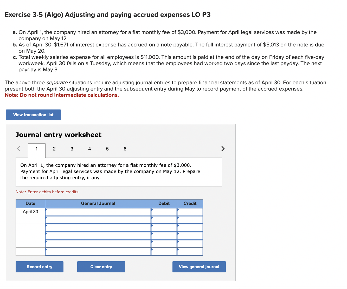 Solved Exercise 3-5 (Algo) Adjusting and paying accrued | Chegg.com
