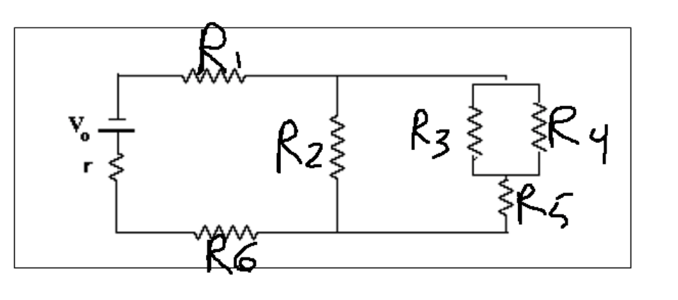 Solved Find the current in resistor R6 if Vo =200V, R1 =5W, | Chegg.com