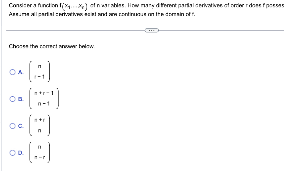 Solved Consider a function f(x1,…,xn) of n variables. How | Chegg.com